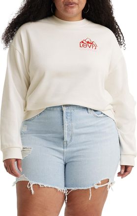 Levi's Damen Plus Size Graphic Salinas Crew Sweatshirt, Mountain Top Gardenia, 2XL