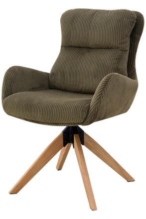 Livetastic Armlehnstuhl, Gr&uuml;n, Holz, Metall, Textil, Eiche, Pappel, massiv, Sperrholz, Flachrohr, 60x91x72 cm, Sitzfl&auml;che 360&deg; drehbar, Esszimmer, St&uuml;hle, Esszim