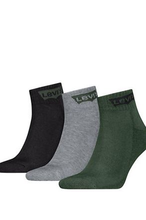 Levi's Chaussettes Lot De 3 - Homme - Multicolore / Green/Grey/Black - 35