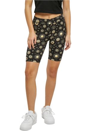 Urban Classics Damen Shorts Ladies Soft AOP Cycle Shorts blacksun 5XL