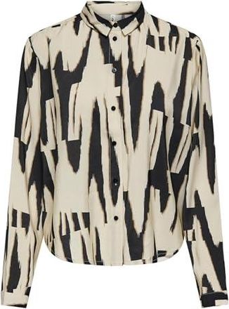 Only Onlmila Life L/S Shirt Ptm Chemise, Noir/AOP : Graphique Cherie, XS Femme