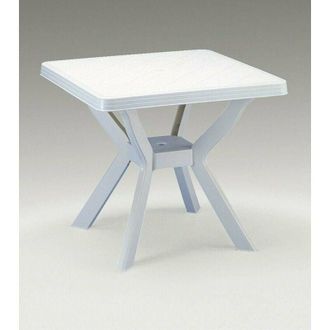 Progarden Table carr&eacute;e dans la r&eacute;sine blanche