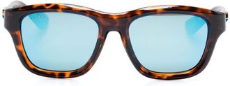 Gucci Sonnenbrille mit breitem Gestell - Braun