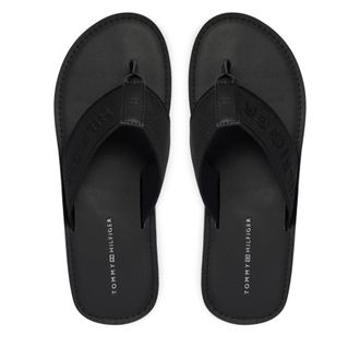 Tommy Hilfiger Zehentrenner Tommy Hilfiger Jacquard Logo FM0FM05808 Schwarz