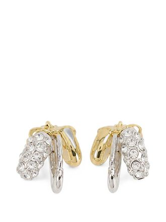 Simone Rocha Stacked Rhinestone Hoop Earrings