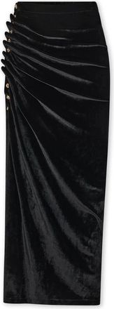 Paco Rabanne Femme, Jupes, Noir, Taille: 34 FR Long Draped Skirt in Velvet