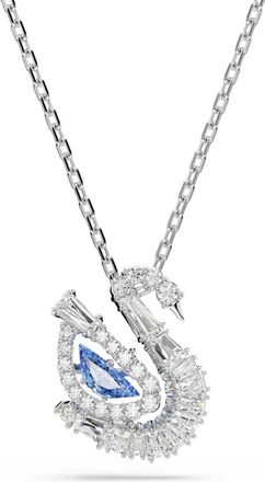 Swarovski Halskette - Swan Kette - Gr. unisize - in Blau - f&uuml;r Damen