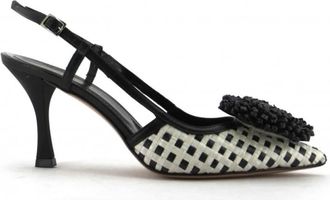 Gianmarco F. Femme, Chaussures, Noir, Taille: 39 EU Escarpin Slingback en raphia