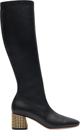 Casadei Femme, Chaussures, Noir, Taille: 35 1/2 EU Membre Or Au Genou