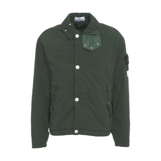 Stone Island Homme, Vestes, Vert, Taille: XL Light Compact Touch Poly-TC Coach Jacket