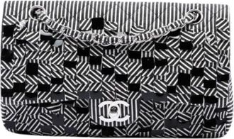 Chanel Sac bandouli&egrave;re Pre-owned en toile avec franges - Femme - Pre-owned - Noir - Taille: ONE Size