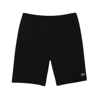 Lacoste Schwarze Baumwoll-Sweatshorts Krokodil Bestickt - - Shorts - Herren - Schwarzk - S