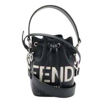 Fendi Pre-owned Sac seau Mon Tresor en cuir avec logo - Femme - Pre-owned - Noir - Taille: ONE Size