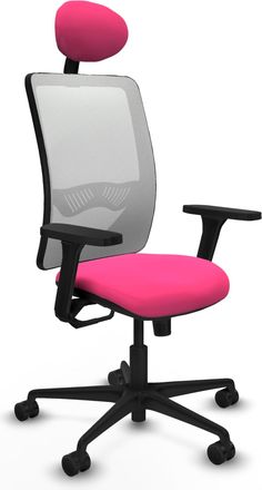 Piqueras y Crespo B&uuml;rostuhl Rosa Zulema mit 3D-Armlehnen, h&ouml;henverstellbarer Lendenwirbelst&uuml;tze und festem Kopfteil, ausgestattet mit Sincro 3 Positionen und Schneidesc