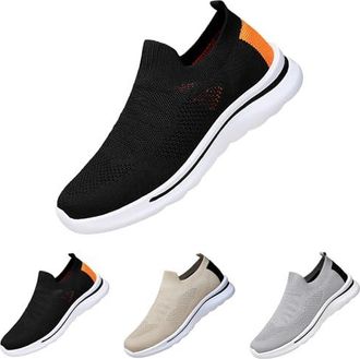 Generic Chaussures de sport pour homme - En maille respirante - Antid&eacute;rapantes - Douces - Confortables - L&eacute;g&egrave;res - Sans lacets - Couleur unie, Noir, 39 EU