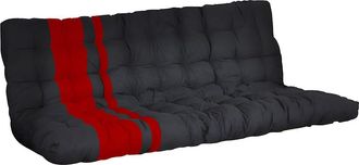 Vente-Unique Futon Modulo Bettbankett, 135 x 190 cm, Schwarz und Rot