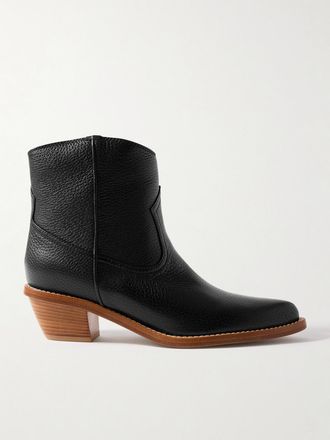 Gabriela Hearst Leduc Ankle Boots Aus Strukturiertem Leder - Schwarz