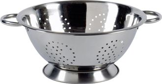 Kr&uuml;ger KARL KR&Uuml;GER Standsieb mit Seitengriffen Silber Edelstahl sp&uuml;lmaschinengeeignet 28 cm