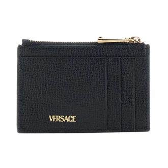 Versace Homme, Accessoires, Noir, Taille: ONE Size Porte-cartes avec plaque logo sur le devant et lettrage logo &agrave; larri&egrave;re