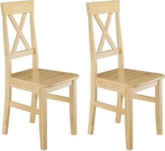 Erst-Holz K&uuml;chenst&uuml;hle Doppelpack Massivholzst&uuml;hle 2X Esszimmerstuhl Kiefer 90.71-23-D