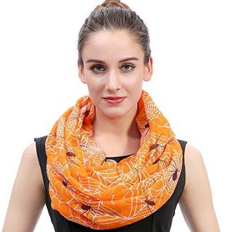 Lina & Lily écharpe tube imprimé araignée Halloween (Orange)