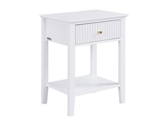 Vente-Unique Nachttisch mit 1 Schublade und 1 Ablage - MDF - Wei&szlig; - Niriva