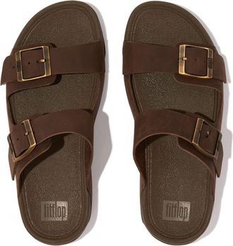 FitFlop Gogh Moc Leather Slide With Buckle