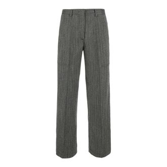 Forte_Forte Pantalon Cargo &agrave; D&eacute;tails Chevron - Femme - Pantalons - Gris - Taille: 40 FR