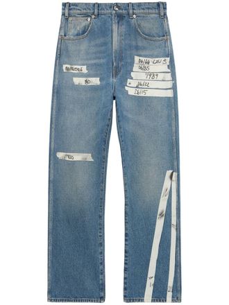 1989 STUDIO Gerade Jeans mit Tape-Print - Blau