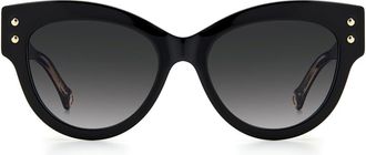 Carolina Herrera Ch 0009/s 807/9O BLACK Sunglasses Womens Acetate, Standard, 54