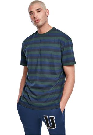 Urban Classics College Stripe Tee Bottlegreen/midnightnavy S