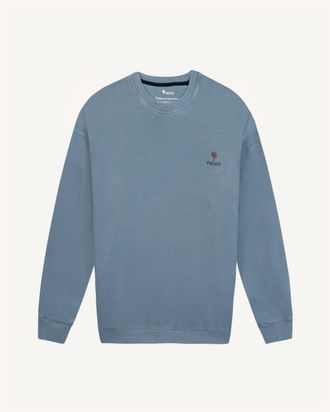 Faguo Sweat col rond bleu jean coton - FANGO