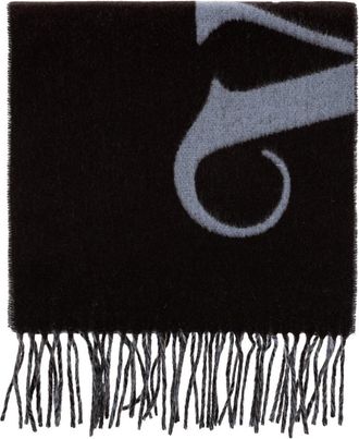Vivienne Westwood Zweifarbiger Jacquard-Logo-Wollschal - - Accessories - unisex - Schwarzk - ONE SIZE
