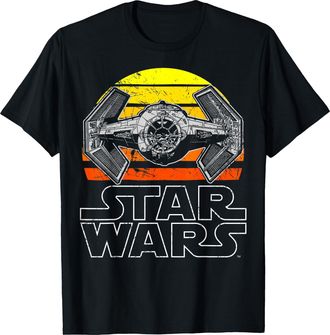 Star Wars TIE Fighter Flying Striped Sun T-Shirt