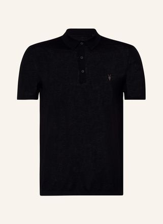 AllSaints Allsaints Strick-Poloshirt Mode Merino Aus Merinowolle schwarz
