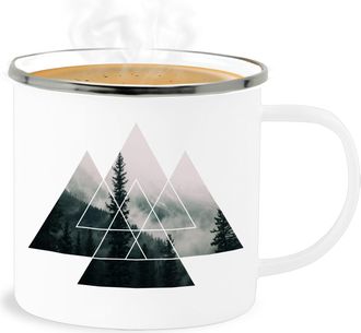 Shirtracer Emaille Becher Blechbecher - Tassen - Wandern Geschenk Wanderer Geschenke Bergsteigen Geschenke Bergliebhaber Geschenk Outdoor I Wanderlust I Berge I 