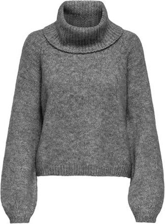 Only Onlgila Life Ls Rollneck BF KNT, Mélange de Gris Moyen, M Femme