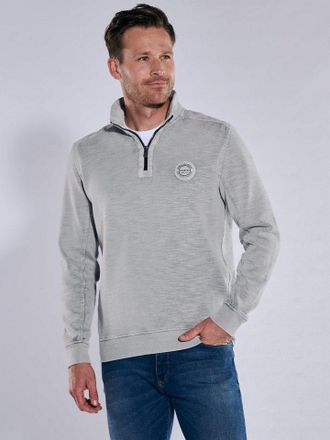 Engbers Sweatshirt Herren Sweatshirt mit Troyerkragen, Hellgrau