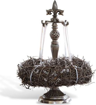 Loberon Kranzständer Edmond, kunstvoll verziert, Adventskranzständer, Advent, Weihnachtsdekoration, Weihnachten, Aluminiumguss, Silber