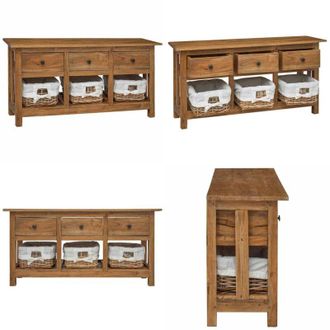 vidaXL Sideboard Massives Mahagoniholz 100x30x50 cm - Massivholzm&ouml;bel - Mahagoni Sideboard - Vintage Stil - Wohnzimmer Dekoration - Retro Einrichtung - Home