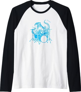 Seembo Oktopus spielt Schlagzeug Beach-Schlagzeuger Lustiger Rockmusiker Raglan