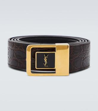 Saint Laurent Ceinture La 66 en cuir emboss&eacute;