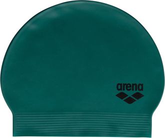 Arena Arena Badekappe f&uuml;r Erwachsene aus weichem Latex, f&uuml;r Training und Fitness, elastische Badekappe f&uuml;r langes Haar, verst&auml;rkter Rand, Dunkelgr&uuml;n