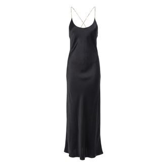 ottod'Ame Femme, Robes, Noir, Taille: 42 FR Slip Dress with Bead Detail