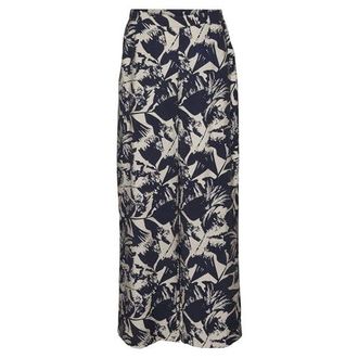 Vero Moda Vmjosie Hw Wide Pant WVN GA Noos Pantalon en Tissu, Navy Blazer/AOP : Hanne, M Femme