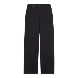 Max Mara Femme, Jeans, Bleu, Taille: 42 FR Pantalon Baggy en Satin de Coton