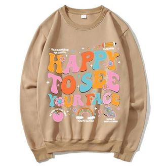 Generic Sweat-shirt pour femme - Imprim&eacute; graphique britannique - Haut surdimensionn&eacute; - Col rond - Manches longues - Automne - Hiver - D&eacute;contract&eacute; - Confortabl