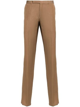 Ermenegildo Zegna pantalon droit &agrave; plis marqu&eacute;s - Tons neutres
