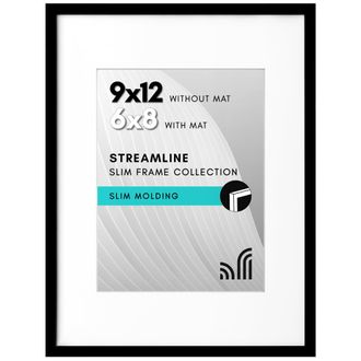 Americanflat 22,9 x 30,5 cm Bilderrahmen mit bruchfestem Glas - Verwendung als 15,2 x 20,3 cm Rahmen mit Passepartout oder 22,9 x 30,5 cm Rahmen ohne Passepartout 