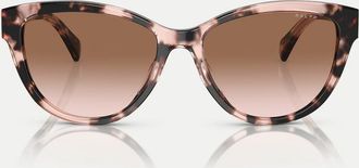 Ralph Lauren Ra5299u - Ovale Sonnenbrille in gl&auml;nzendem Havanna-Rosa mit braunen Gl&auml;sern